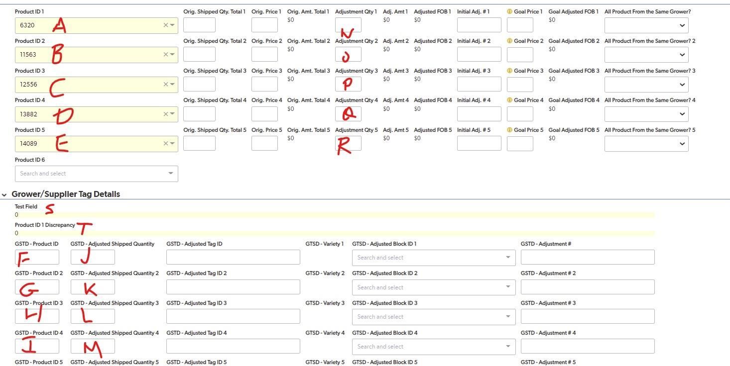Calculating Multiple Fields Data Based On Checking Another Fields Value Matching A Source