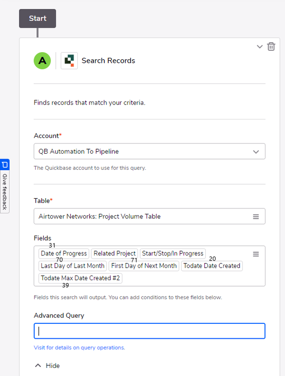 Pipeline Advanced Query formula help | Qrew Discussions Pipeline Advanced Query formula help | Qrew Discussions