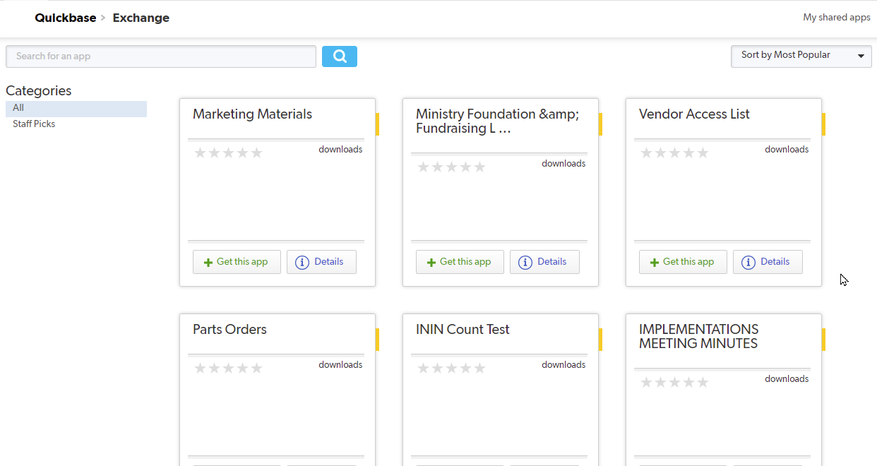Quickbase App Exchange - No data | Qrew Discussions