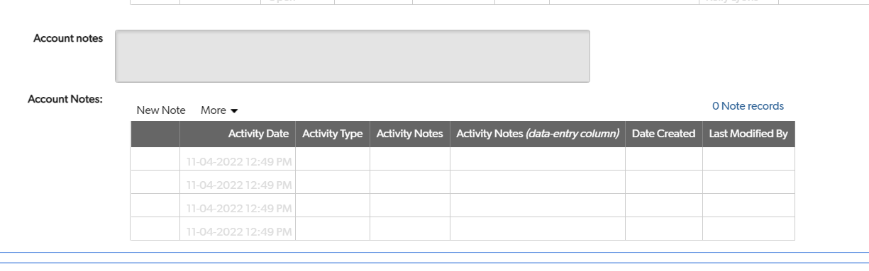Report link help, entering notes in a child table to show up on parent ...