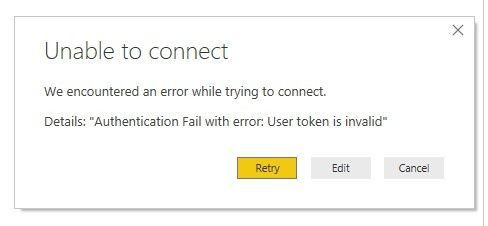 PowerBI connecting to Quick Base token error | Qrew Discussions