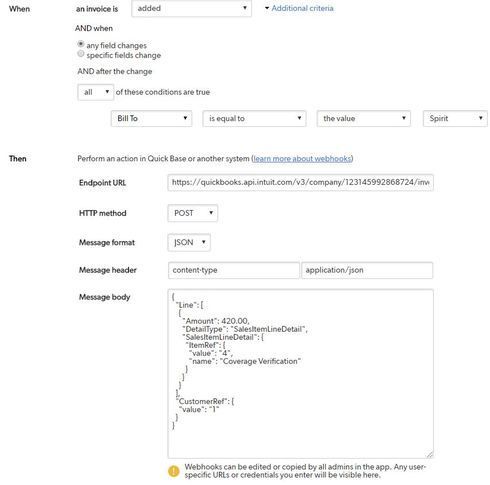 Webhook to create Quickbooks Online invoice? | Qrew Discussions