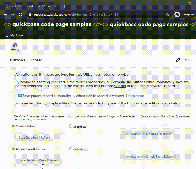Using Code Pages to Refresh with a Delay | Qrew Discussions