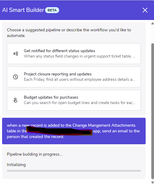 Issue using AI Smart Builder for Pipelines | Qrew Discussions