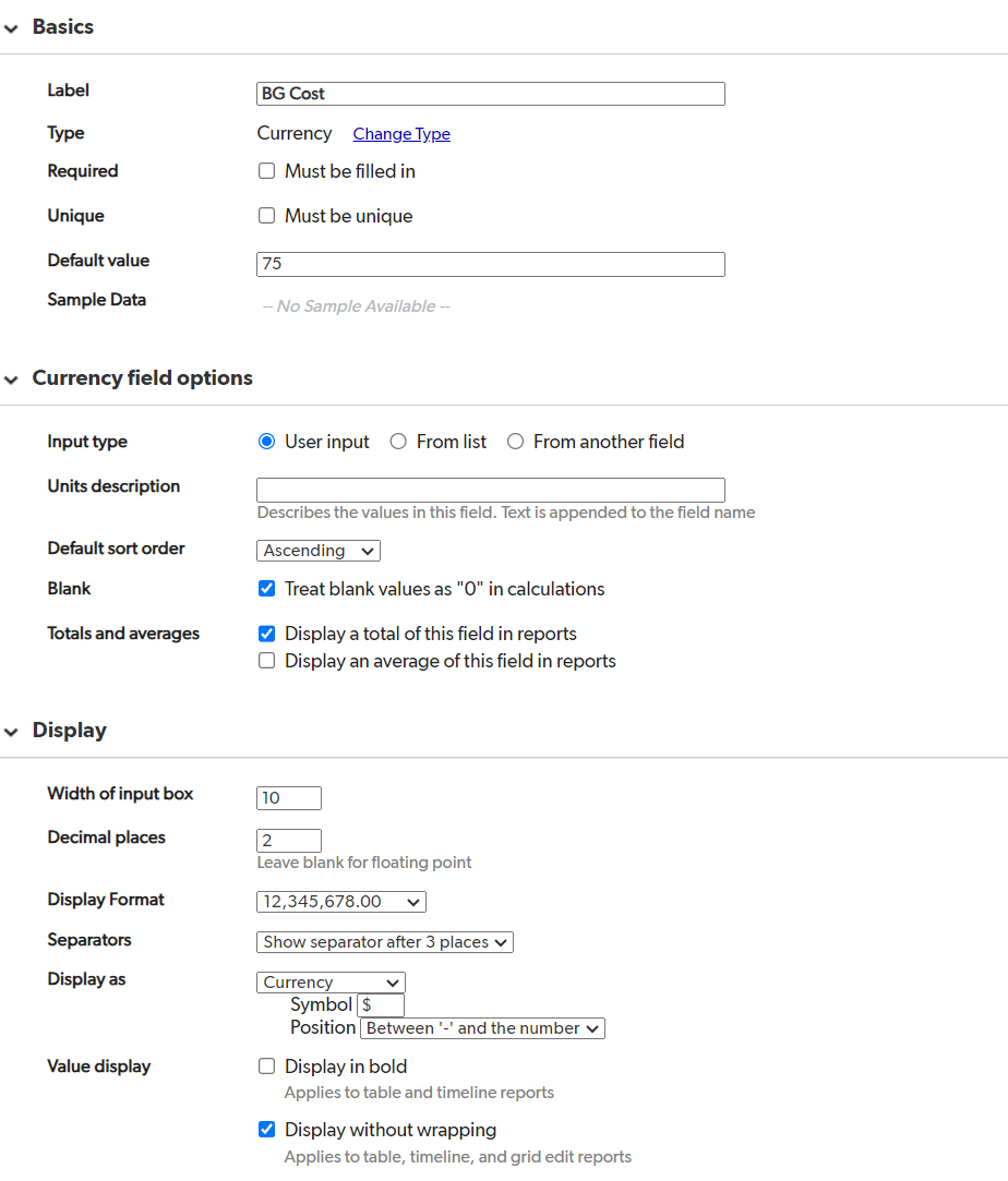 Sample Data Not Reflecting Default Value Field Properties Numeric