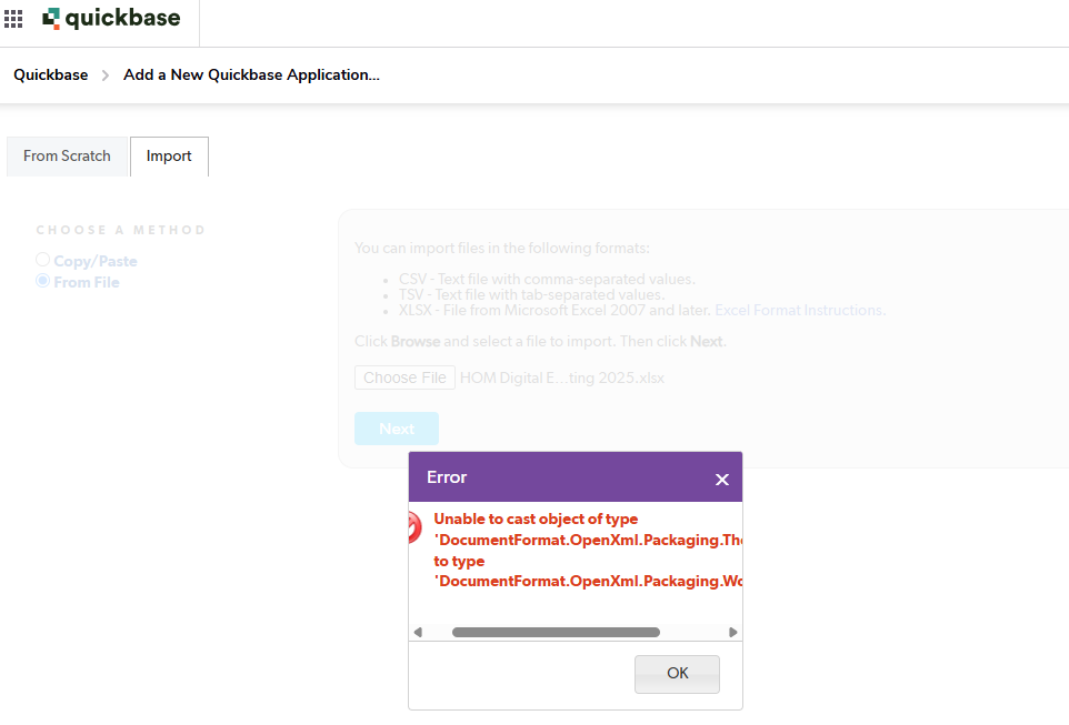 Create new app - import a spreadsheet | Qrew Discussions