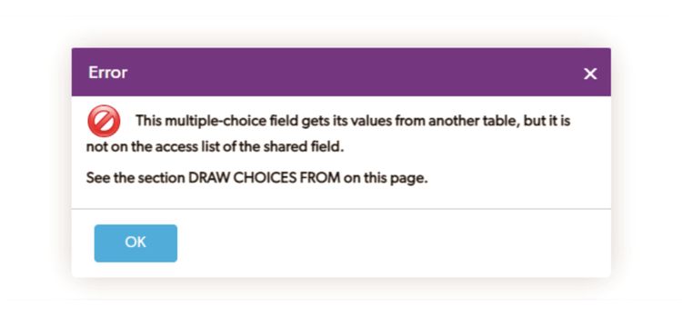 Drop down error message | Qrew Discussions