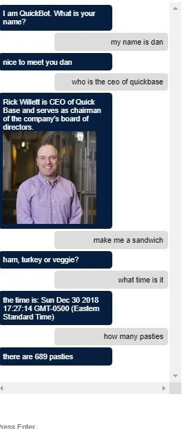 Re: Does anyone know of chat bot integrations with Quick Base? | Qrew ...